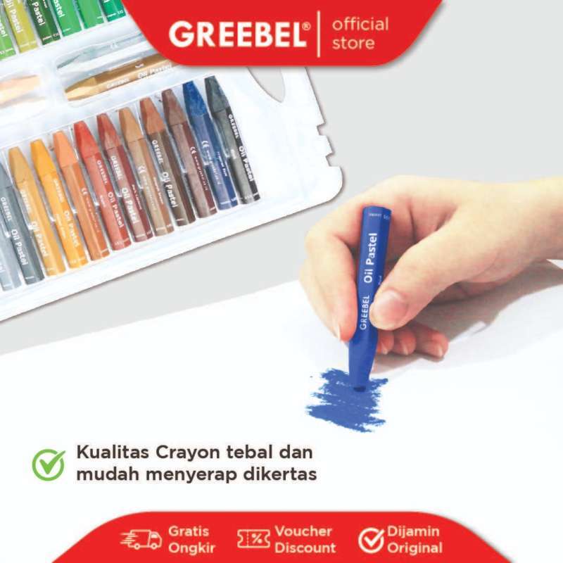 Promo Greebel Crayon Krayon Kids Oil Pastel 55 Warna (55c) Tdk Berdebu ...