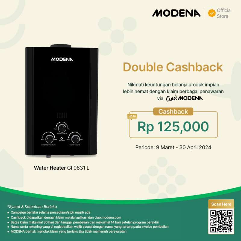 Promo Modena Tankless Gas Instant - Gi 0631 L Diskon 18% Di Seller ...