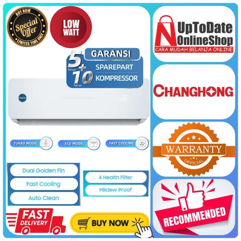 Promo AC CHANGHONG CSC-09NVB CSC09NVC 09NVB SUPER LOW WATT STANDARD 1 PK TURBO COOLING CHANGHONG ...