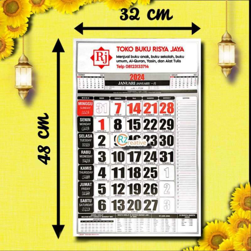 Jual Kalender Custom Sablon Tahun 2024 Ukuran Tanggung (minimal Order ...