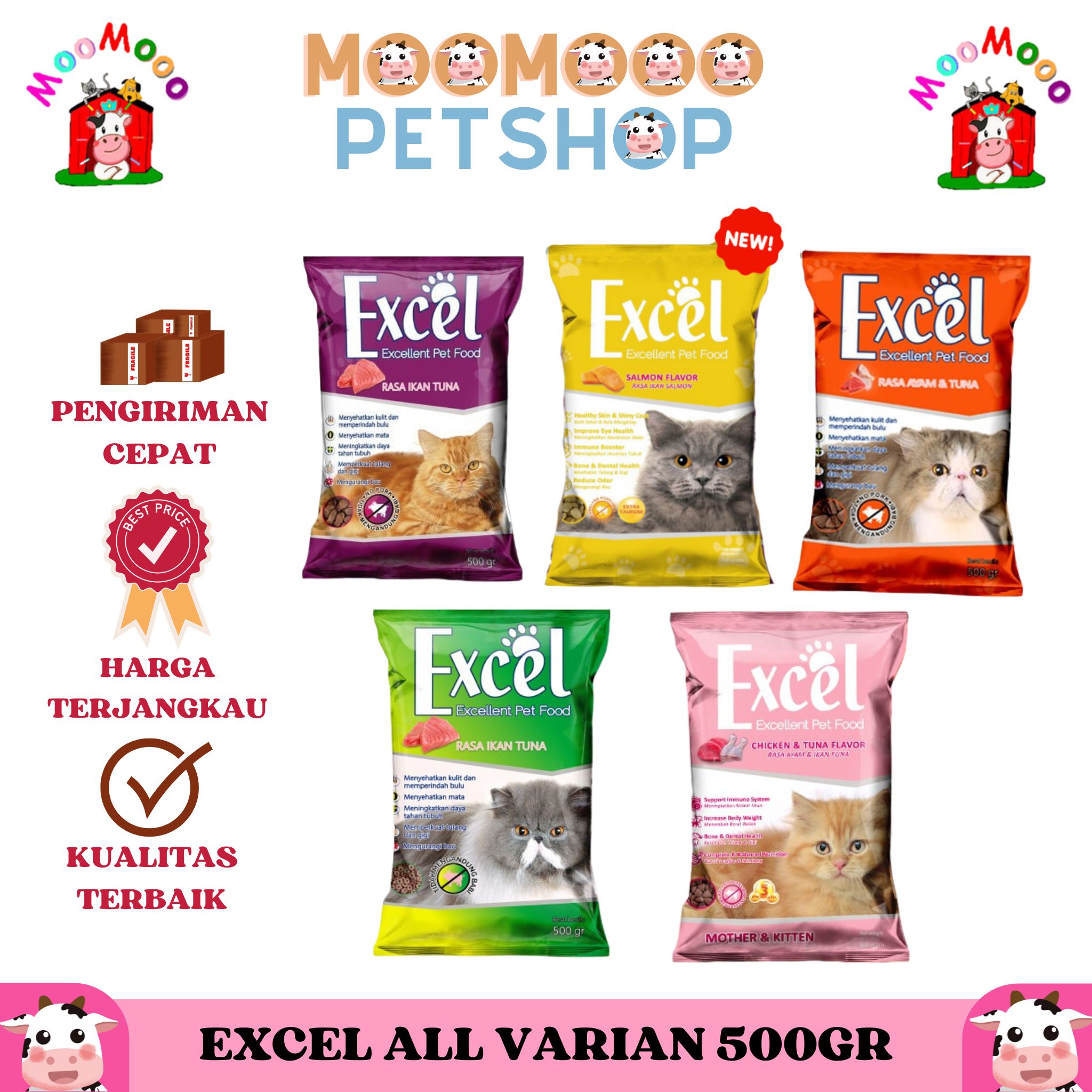 Jual Excel 500gr Makanan Kucing Cat Food Dry - Excel All Variant 500 Gr ...