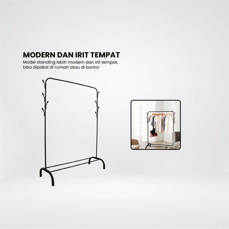 Promo OEM SK-C980 Stand Hanger Gantungan Baju Rak Besi Portable ...