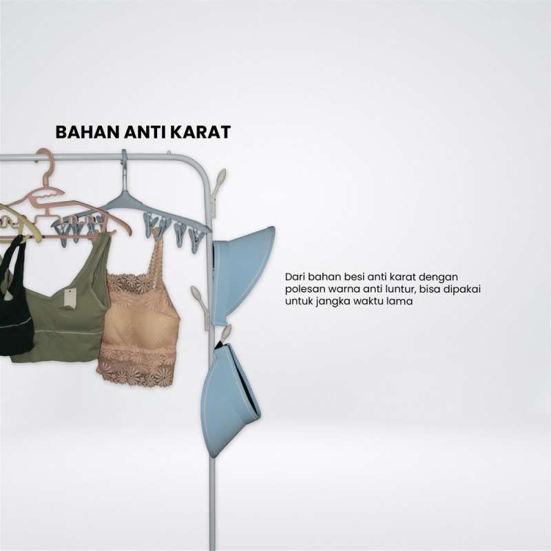 Promo OEM SK-C980 Stand Hanger Gantungan Baju Rak Besi Portable ...