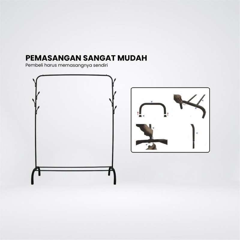 Promo OEM SK-C980 Stand Hanger Gantungan Baju Rak Besi Portable ...