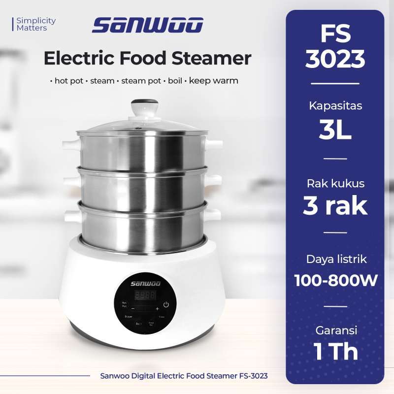 Promo Sanwoo Electric Food Steamer Fs - 3023 / Pengukus Makanan ...