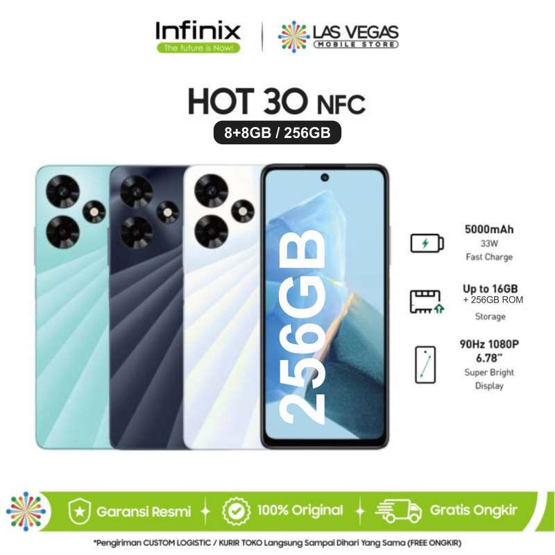 Promo Infinix HOT 30 8/256GB NFC NEW Garansi Resmi Diskon 5% di Seller ...