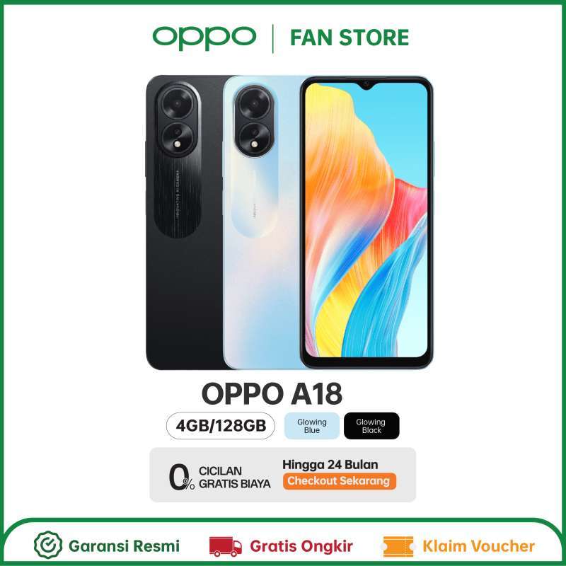 Jual OPPO A18 4/128gb - Glowing Black Di Seller OPPO Fan Store Official ...
