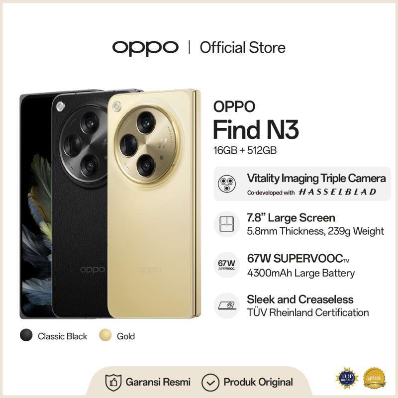 Promo Oppo Find N3 16/512gb (handphone Garansi Resmi) - Black Diskon 10 ...