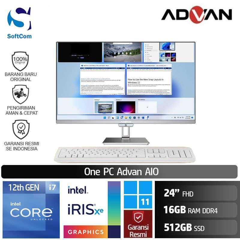 Jual Pc Aio Advan One Pc [core I7-1255u/16gb/512gb Ssd/24 Fhd/w11] Di ...