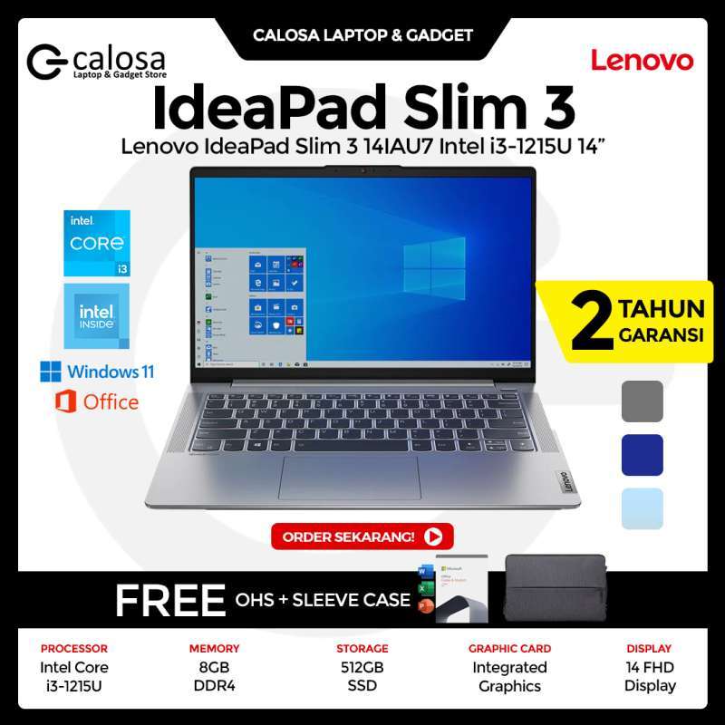 Jual Lenovo Ideapad Slim 3 14iau7 Intel I3 1215u Ram 8gb 512gb 14 Full ...