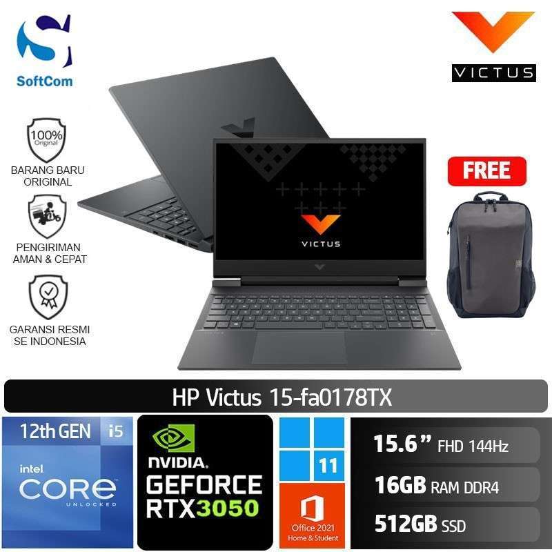 Promo Hp Victus 15 Fa0178tx Laptop Gaming [core I5-12450h/16gb/512gb ...