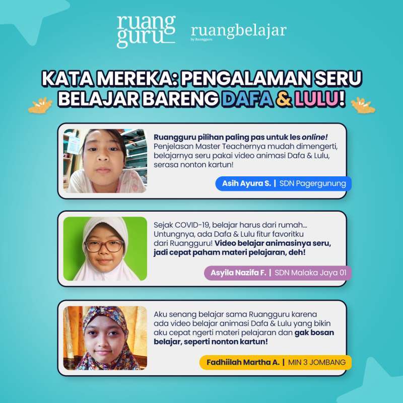 Promo Ruangguru - ruangbelajar + Paket Belajar Dafa & Lulu SD ...