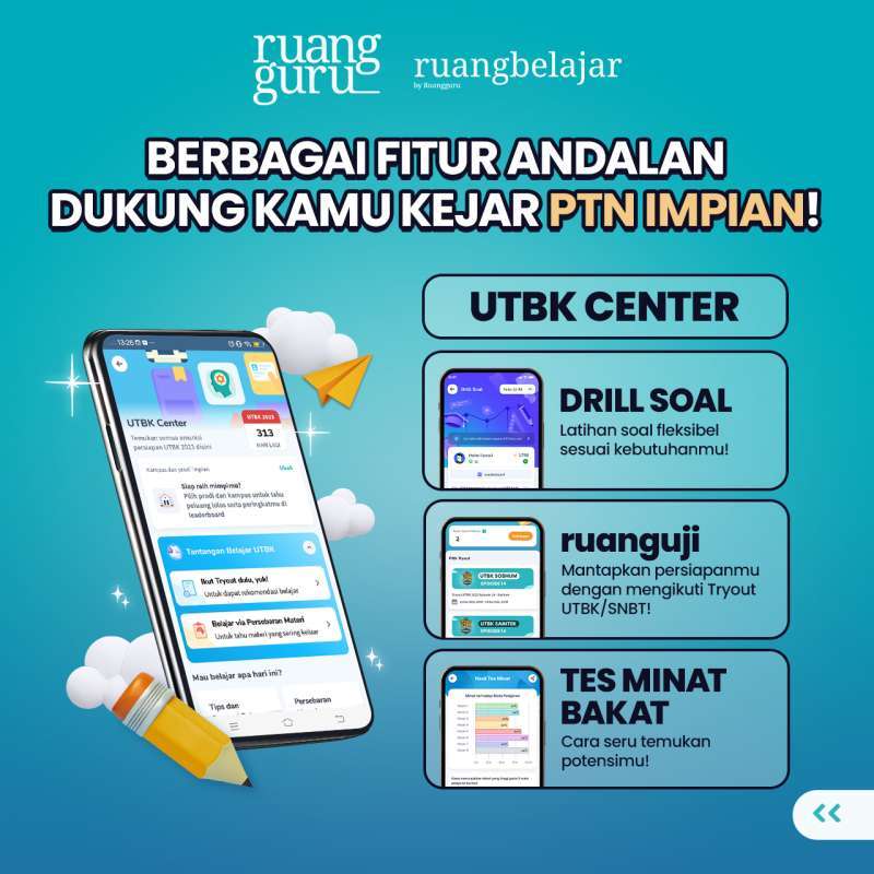 Promo Ruangguru - Ruangbelajar Utbk/snbt - 1 Tahun Diskon 50% Di Seller ...