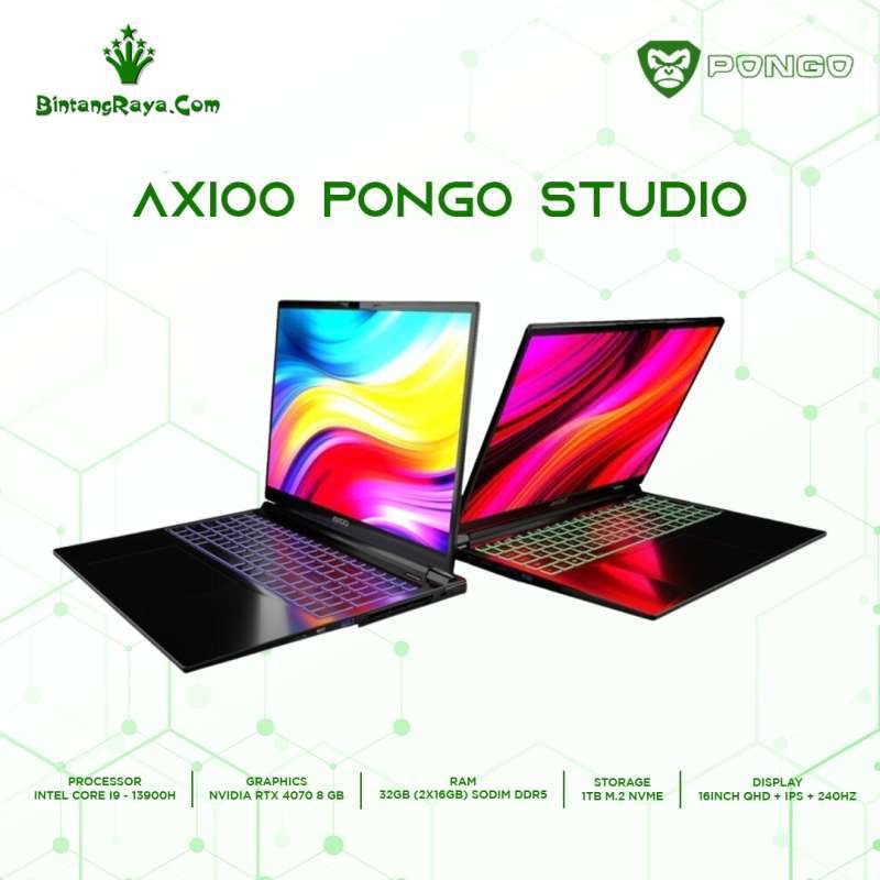 Jual Laptop Axioo Pongo Studio I9-13900h Rtx4070 8gb 32gb / 1tb W11 16 ...