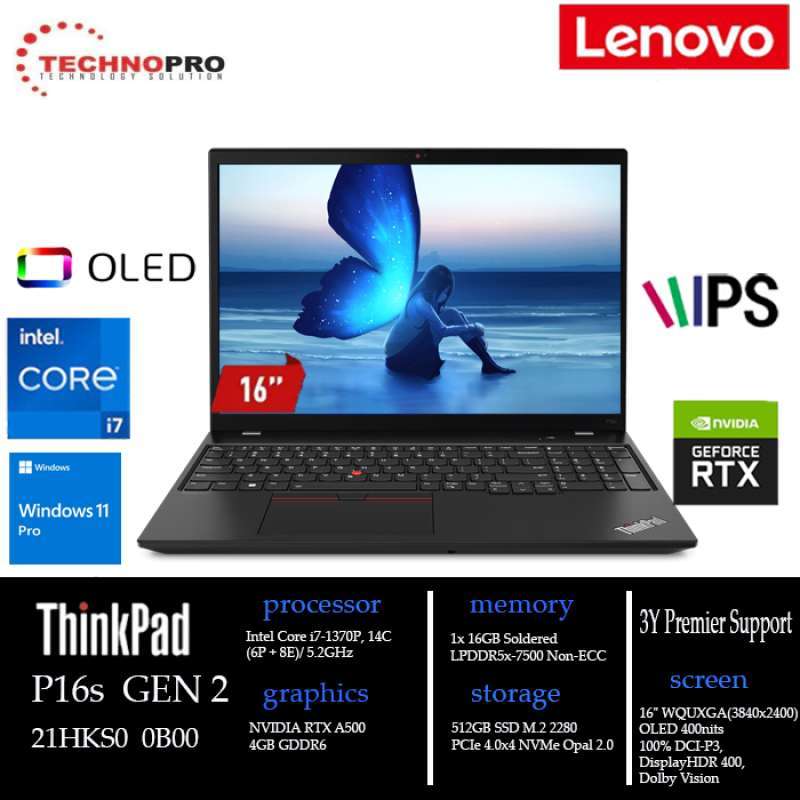 Promo Lenovo Thinkpad P16S Gen 2 0B00 || Intel Core I7-1370P RTX A500 ...