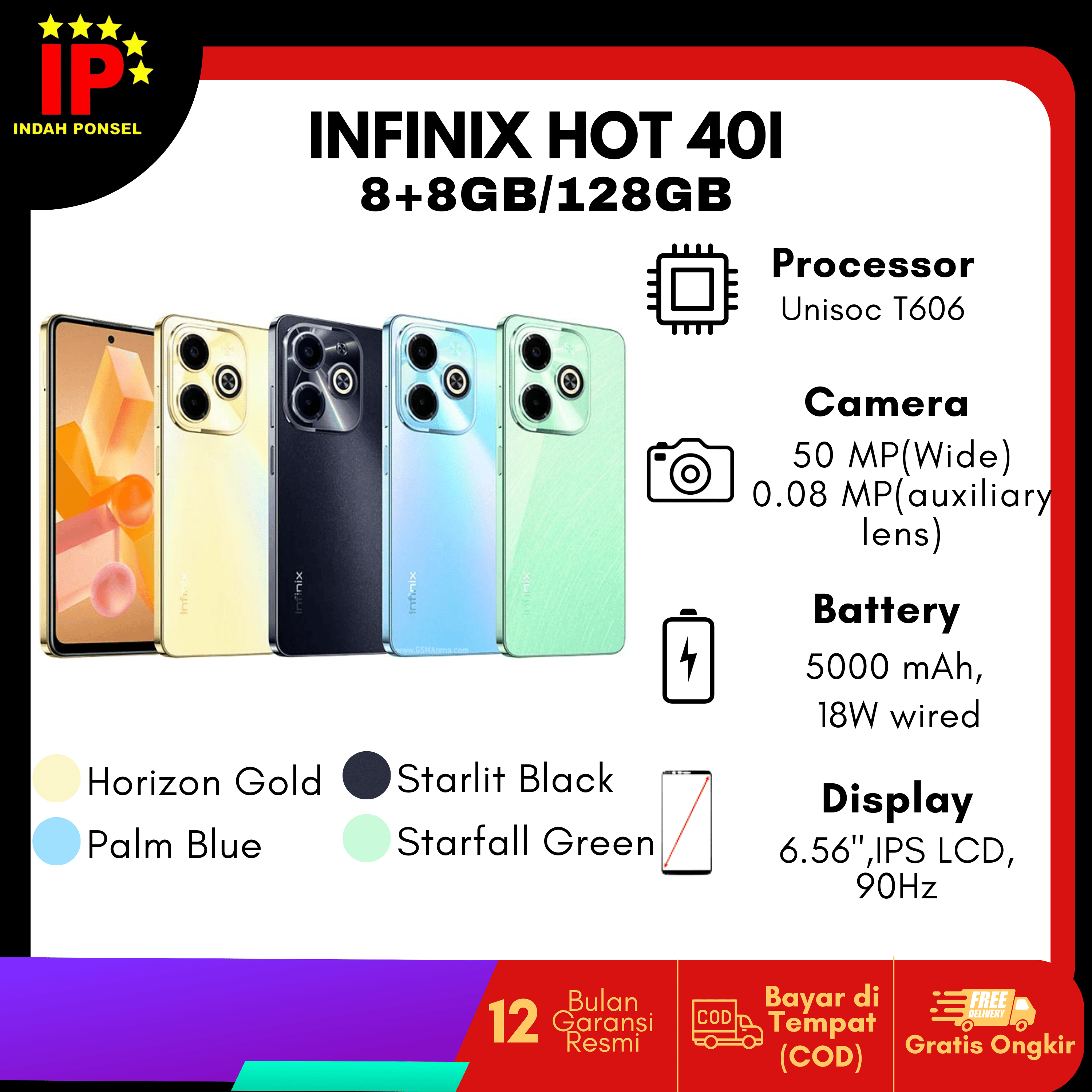 Jual INFINIX HOT 40I 8+8GB/128GB GARANSI RESMI NASIONAL 100% ORIGINAL ...
