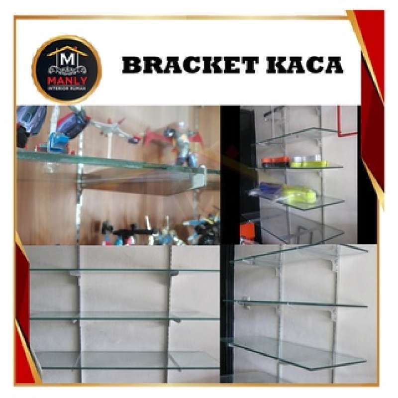 Promo Daun Bracket Kaca / Braket Kaca / Siku Braket Besi Penyangga Rak ...