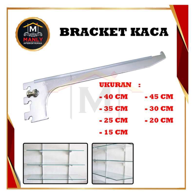Promo Daun Bracket Kaca / Braket Kaca / Siku Braket Besi Penyangga Rak ...