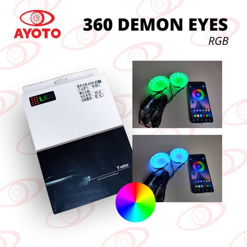 Promo PROJIE BILED DEMON EYES/DEVIL EYES 360 PREMIUM RGB & 1 WARNA ...