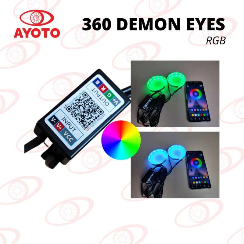 Promo PROJIE BILED DEMON EYES/DEVIL EYES 360 PREMIUM RGB & 1 WARNA ...