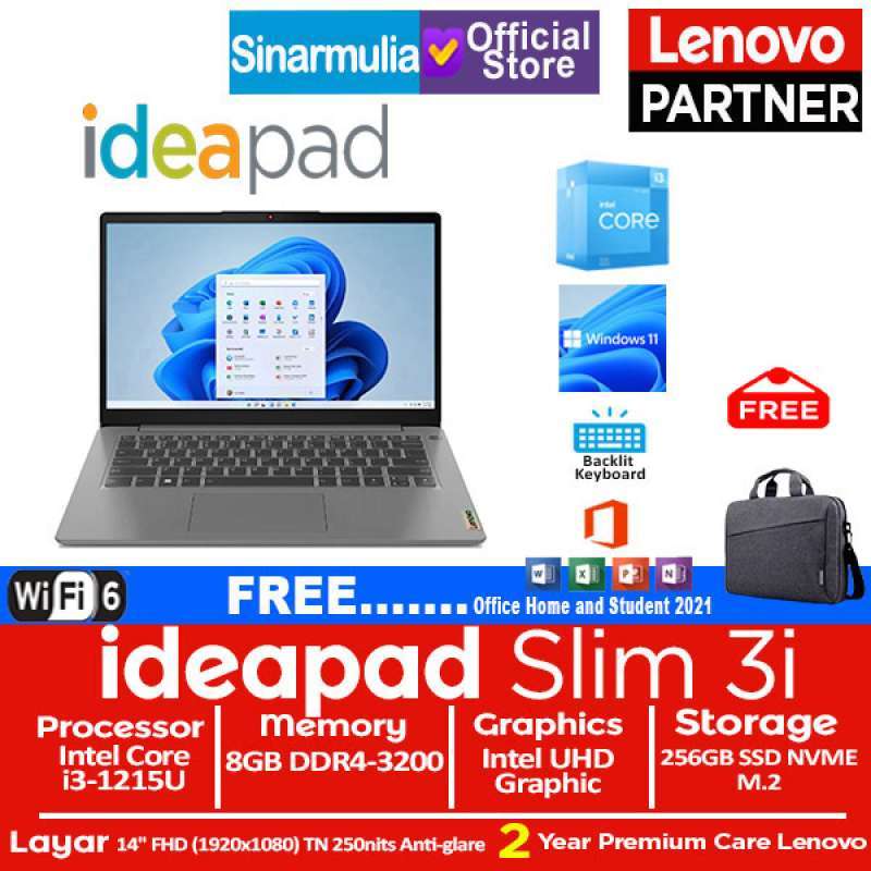 Promo Lenovo Ideapad Slim 3i I3-1215u 256gb Ssd 8gb Fhd Win11+ohs ...