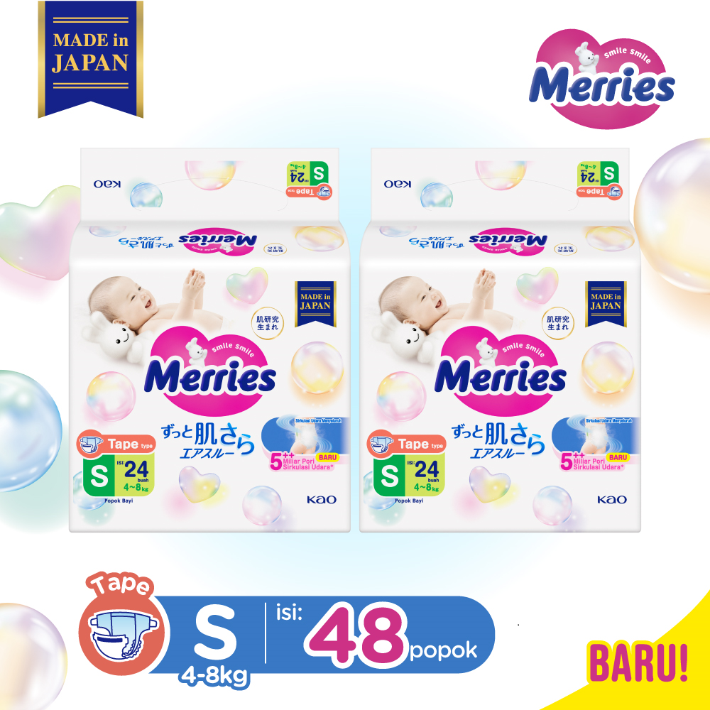 Promo Merries Premium Popok Bayi Tipe Perekat (4-8)kg S24 Twinpack ...