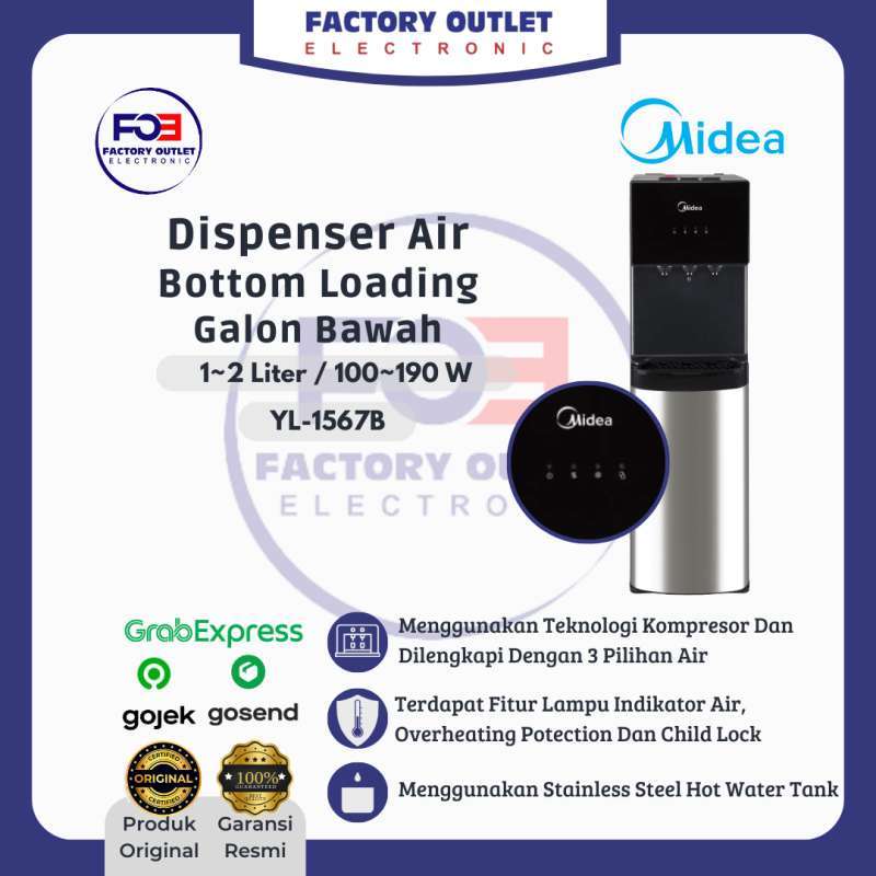 Promo MIDEA YL1567B YL - 1567B Water Dispenser Air Freestanding Berdiri ...