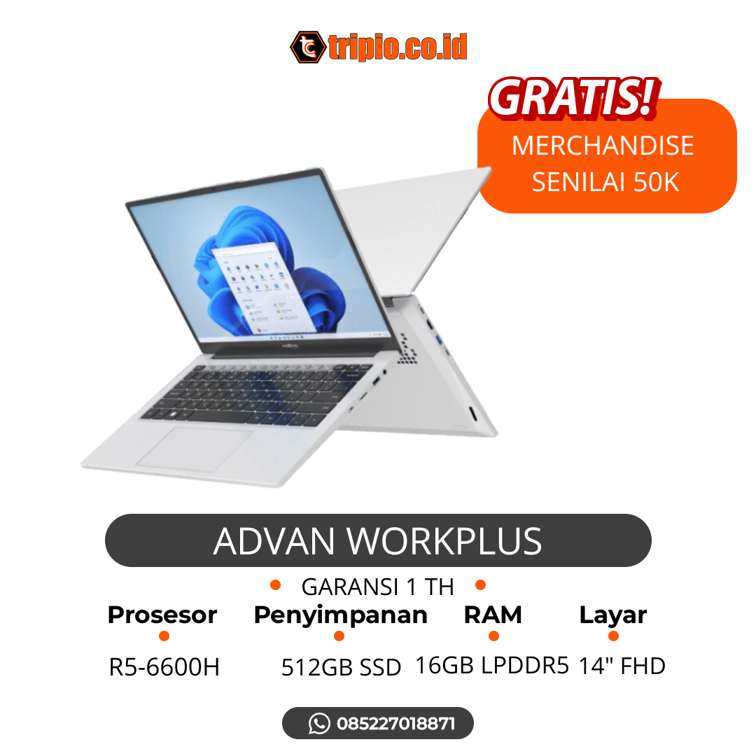 Jual Laptop Nb Advan Workplus R5.6600h 16gb 512gb 14 Fhd Win11 - Non Ohs Di Seller Tripio ...