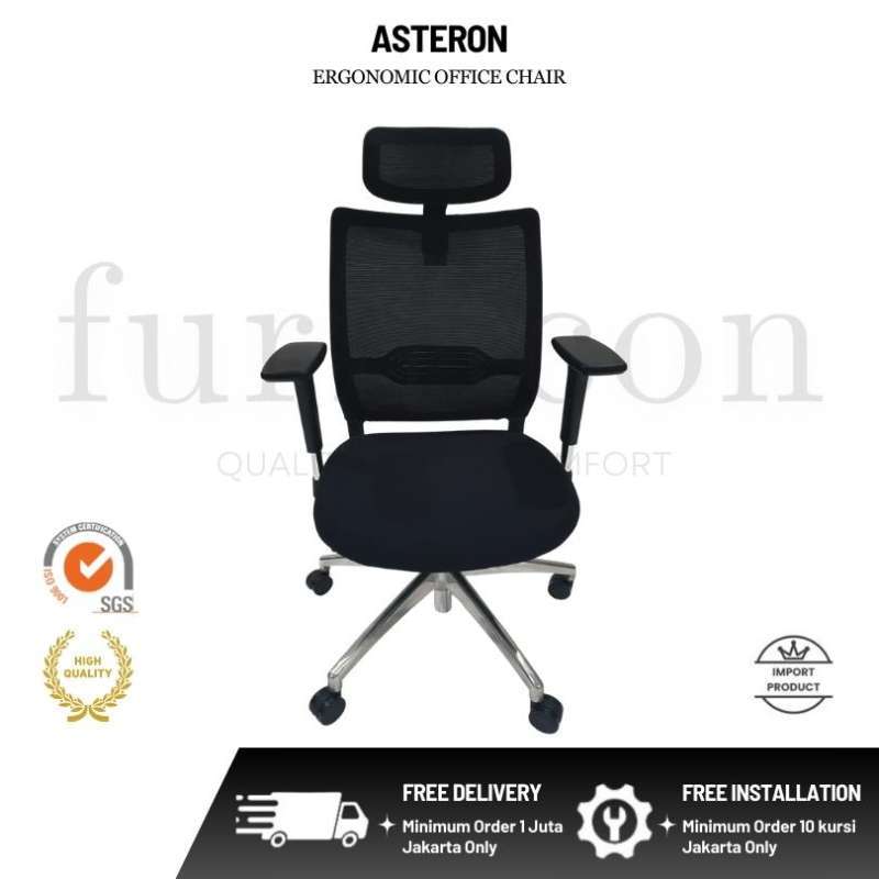 Jual Kursi Kantor Ergonomis Furnicon Asteron With Headrest / Kursi ...