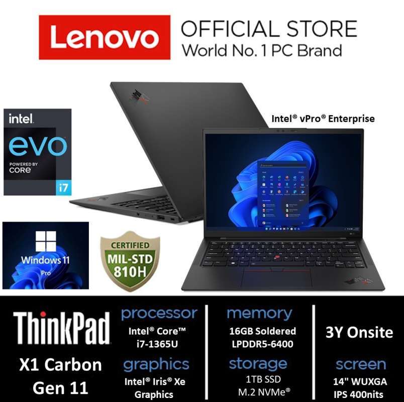 Promo Lenovo Thinkpad X1 Carbon Gen 11 98id || Intel Core I7-1365u 16gb ...