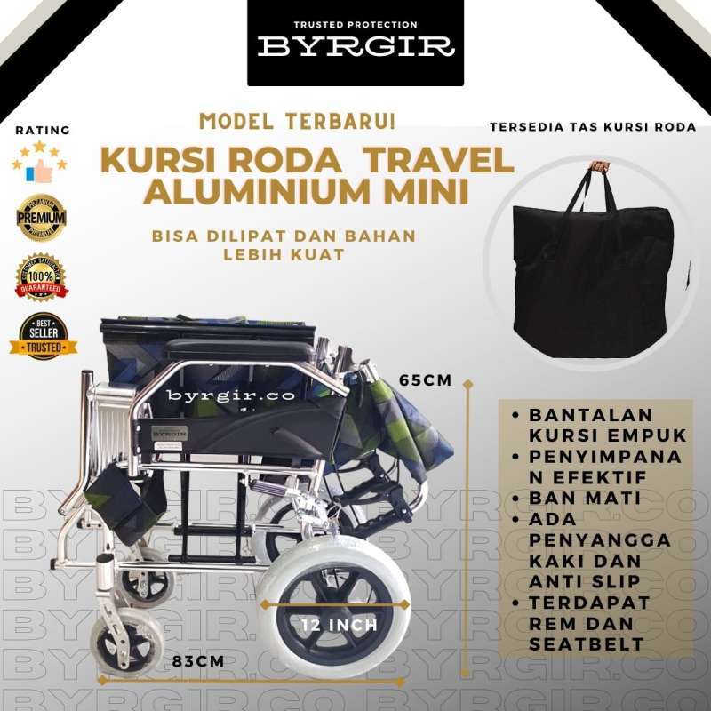 Jual Byrgir Kursi Roda Lipat Traveling Wheelchair Portable Ringan Wheel ...