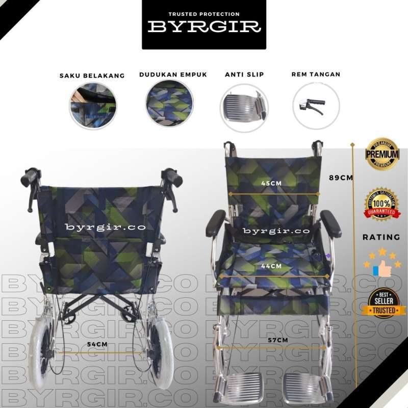 Jual Byrgir Kursi Roda Lipat Traveling Wheelchair Portable Ringan Wheel ...
