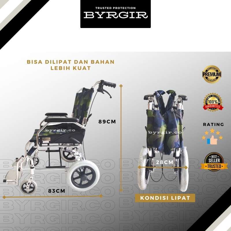 Jual Byrgir Kursi Roda Lipat Traveling Wheelchair Portable Ringan Wheel ...
