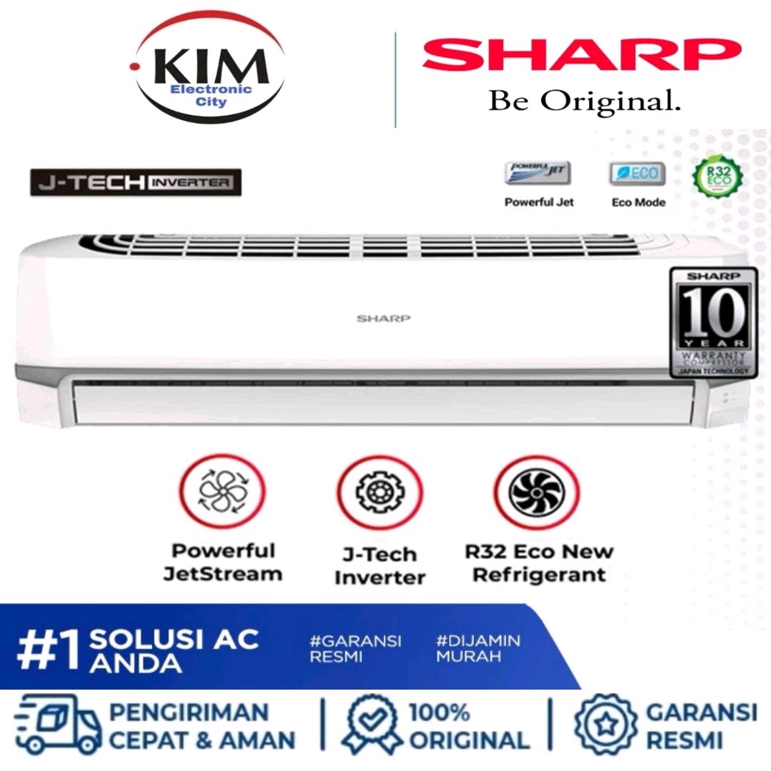 Jual Ac Sharp 1 Pk Ah-x10bey 1 Pk Inverter J-tech Turbo Cooling R32 [garansi Resmi] - Paket ...