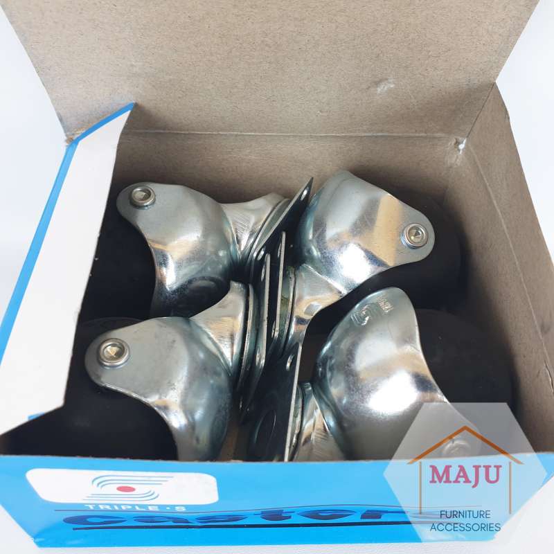 Jual Aneka Roda 2 (5 Cm) Rem Hidup Gepeng Bulat Karet Nylon Triple S ...