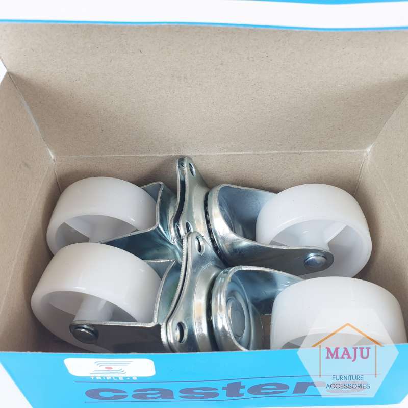 Jual Aneka Roda 2 (5 Cm) Rem Hidup Gepeng Bulat Karet Nylon Triple S ...