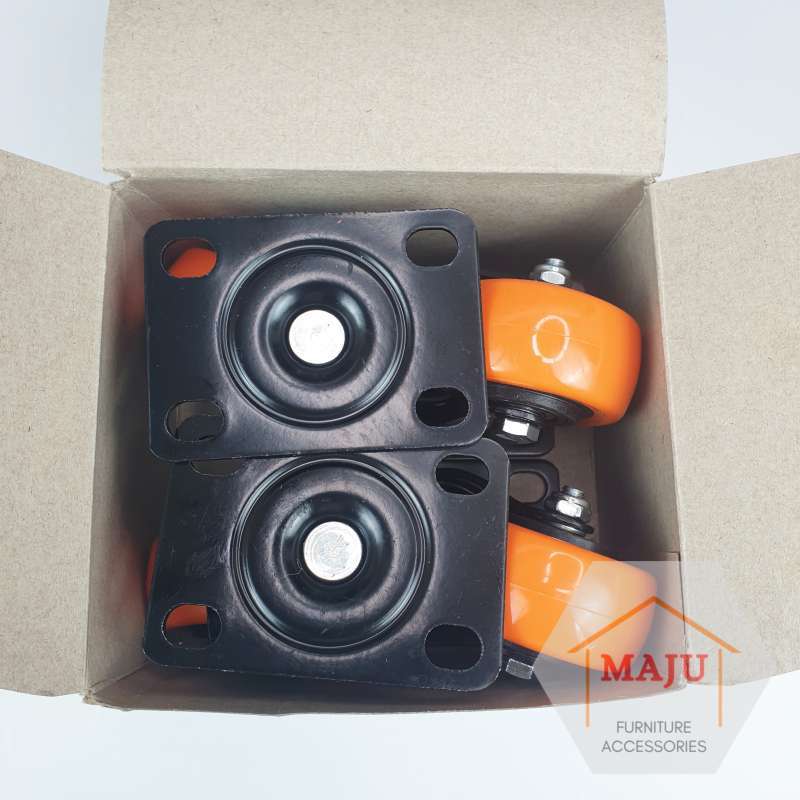 Jual Aneka Roda 2 (5 Cm) Rem Hidup Gepeng Bulat Karet Nylon Triple S ...