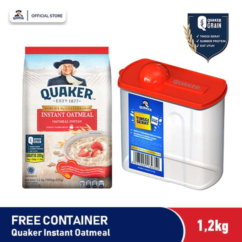Promo Quaker Instant Oatmeal [1200 G] Free New Food Container Diskon 18% Di Seller Quaker Store ...