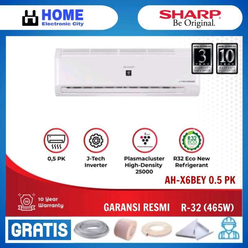 Jual AC SHARP INVERTER AH-X6BEY [0.5 PK] J-TECH INVERTER TURBO COOLING ...