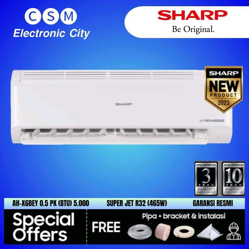 Jual Ac Sharp Inverter Ah-x6bey 0.5 Pk [465 W]j-tech Inverter Super Jet ...