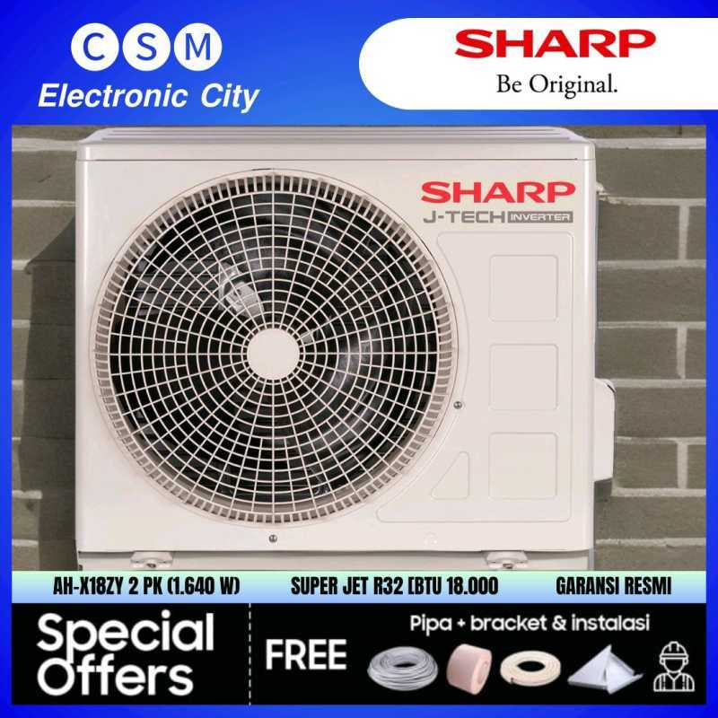 Jual Ac Sharp Inverter Ah-x18zy [2 Pk 1640 W] Thailand J-tech Inverter Super Jet (btu 18.000 R32 ...