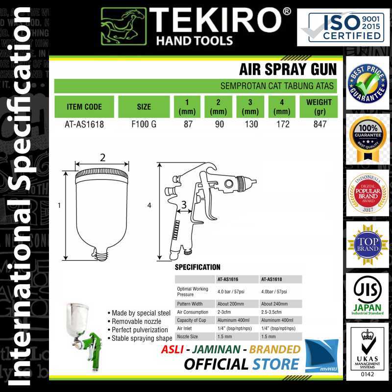 Jual Pistol Semprotan Cat F100G Gagang Semprot Tabung Atas - Air Spray ...