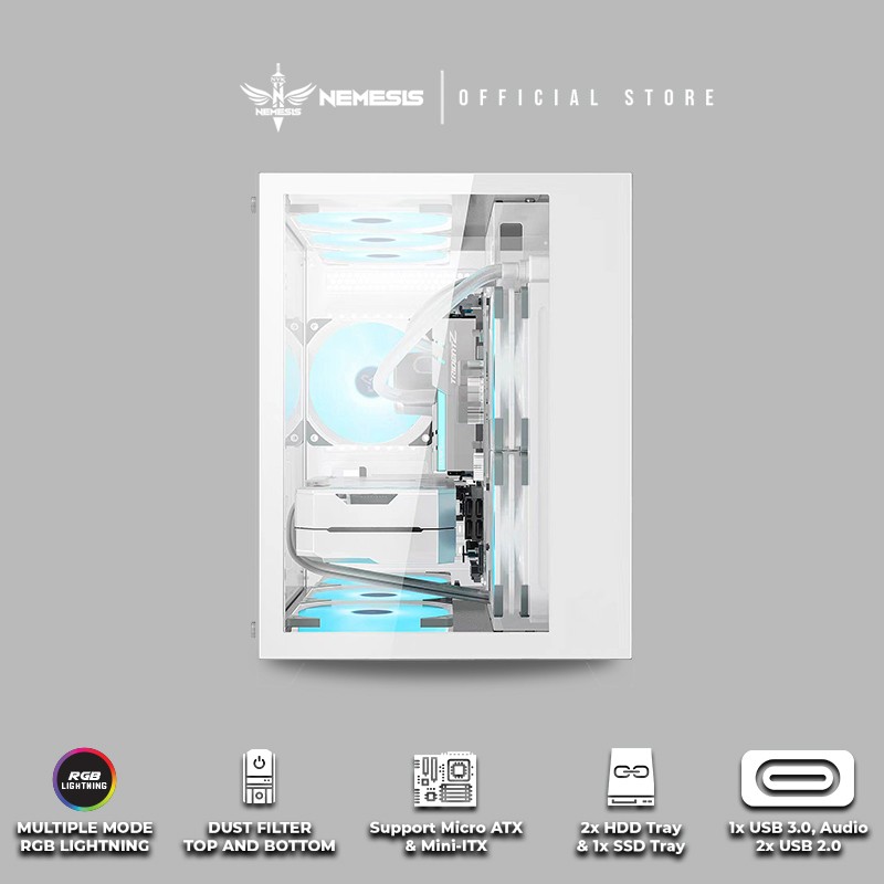 Jual Casing Pc Nyk Nemesis T75 Titans Include 1 Fan Rgb - White Di ...