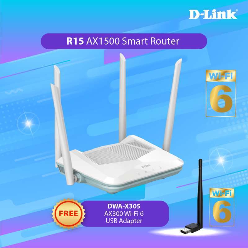 Promo D-link R15 Eagle Pro Ai Wifi-6 Ax1500 Gigabyte Smart Mesh Router ...