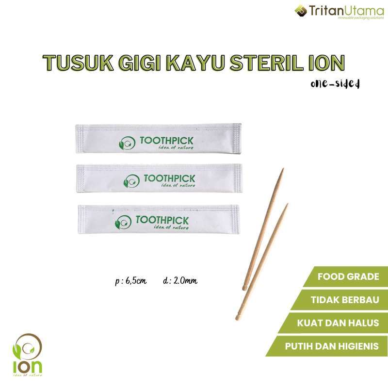 Promo Tusuk Gigi Kayu Bungkus Kertas Ion 500pcs / Tusuk Gigi Steril ...
