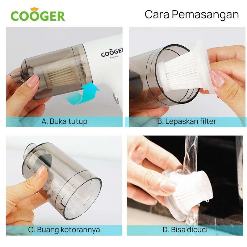 Promo Cooger Wireless Handheld Vacuum Cleaner - Vacum Tangan Diskon 16% ...