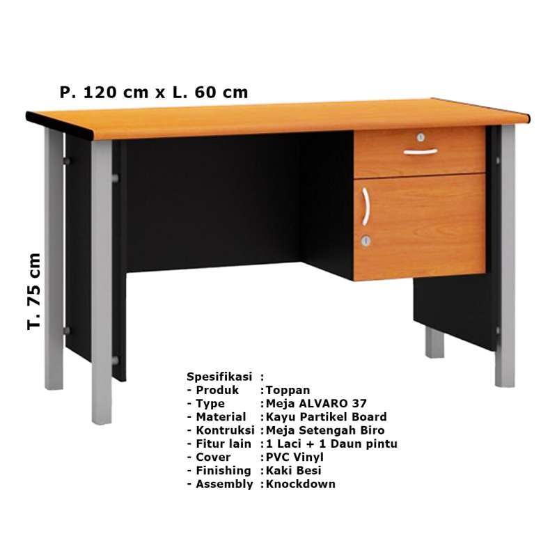 Promo Toppan Meja Kantor 1/2 Biro Meja Kerja Mt Alvaro Meja Belajar Tulis Diskon 1% Di Seller ...