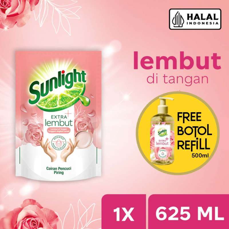 Jual 1 Pcs Sunlight Extra Lembut 650ml Free 1 Bottle Refill - 1 ...