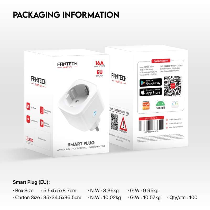Promo Stop Kontak Colokan Listrik Wifi Smart Plug 16a Ios Android Fantech Sp0101 Diskon 63% Di ...