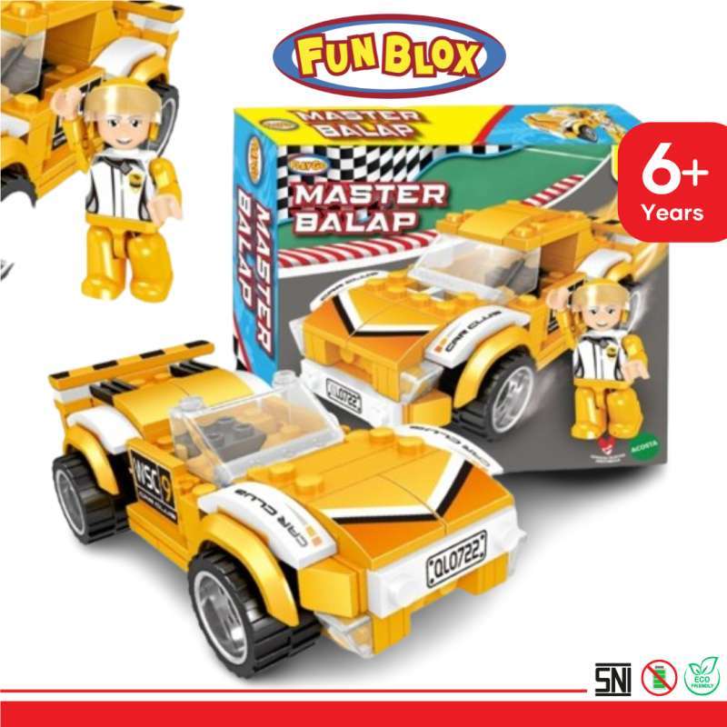 Promo Funblox Playgo Master Balap Mobil Mainan Pullback Car Toys Blocks ...